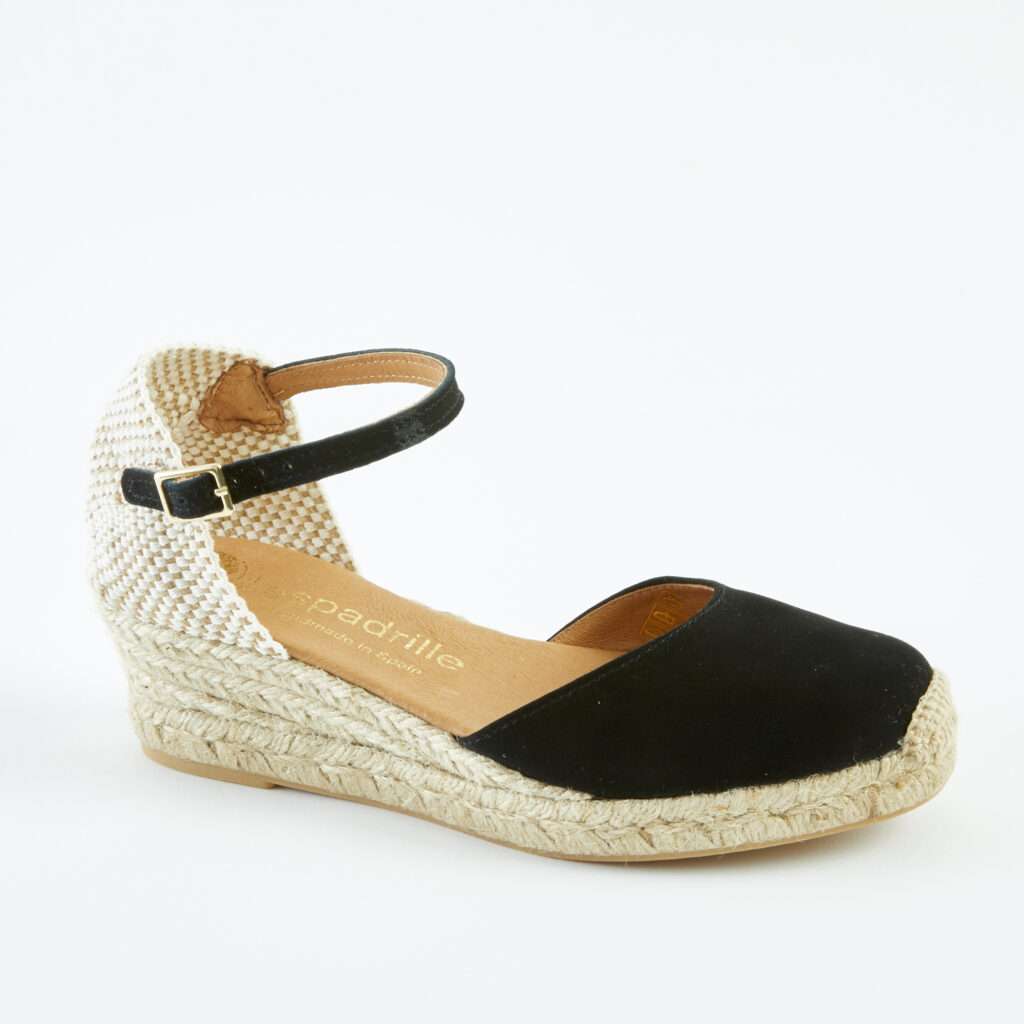 Suede Ankle Strap Espadrilles - Low Wedge | Espadrille